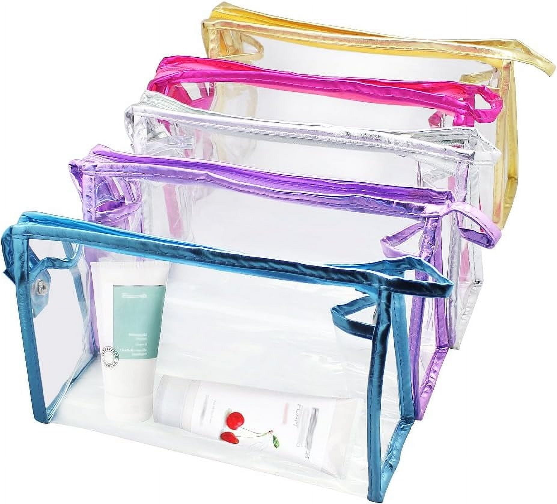 Qkurt 5 Packs Transparent Waterproof Cosmetic Bag with Zipper, Portable ...