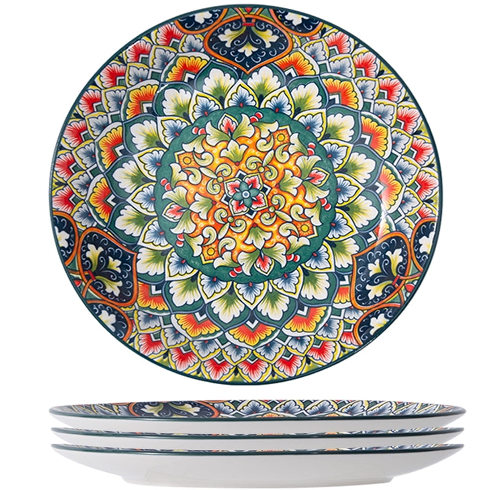Qlans Ceramic Dinner Plates Set of 4-10.5 Inch, Pasta, Dessert，Salad ...