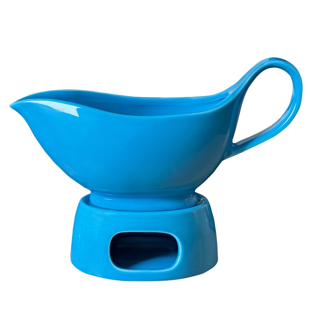 Qlans Large Blue Gravy Boat, 20oz hot sauce, salad dressing, milk ...