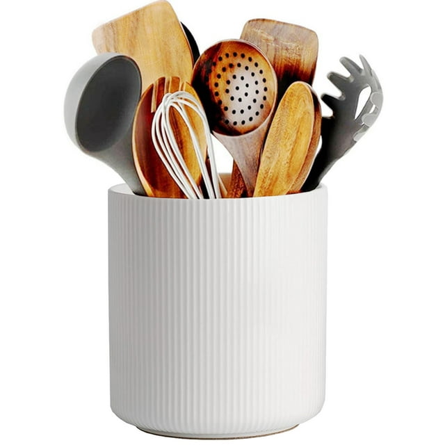 Qlans Large Kitchen Utensil Holder for Kitchen Counter (H7.2” x W6.2 ...