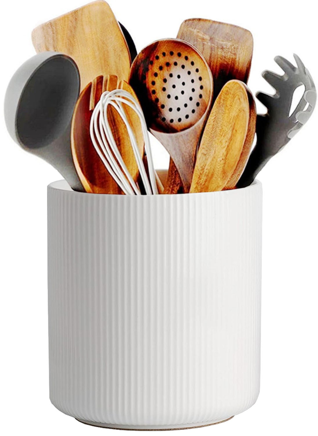 Qlans Large Kitchen Utensil Holder for Kitchen Counter (H7.2” x W6.2 ...