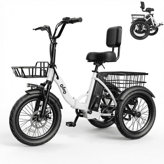 Qlife, Electric Tricycle, Peak 750W Motor, Folding 18 inch for Adults ...