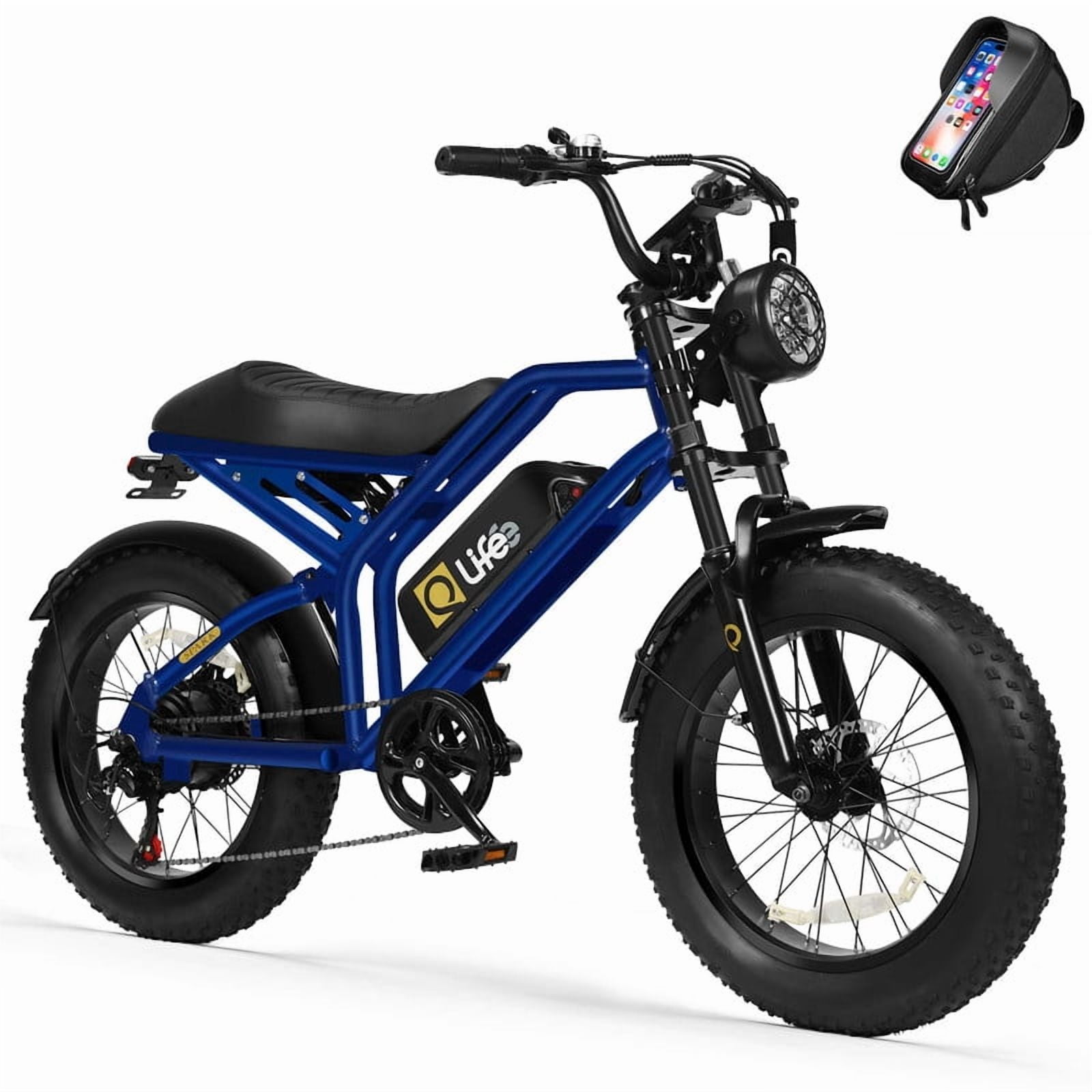 Qlife Spark Electric Bike for Adults, 1500W Peak Motor 20" Fat Tires ...