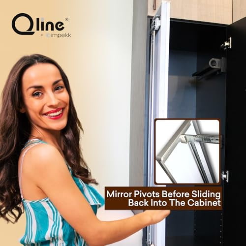 Qline Retractable Full-Length Mirror with Ball Bearing Slides, Full ...