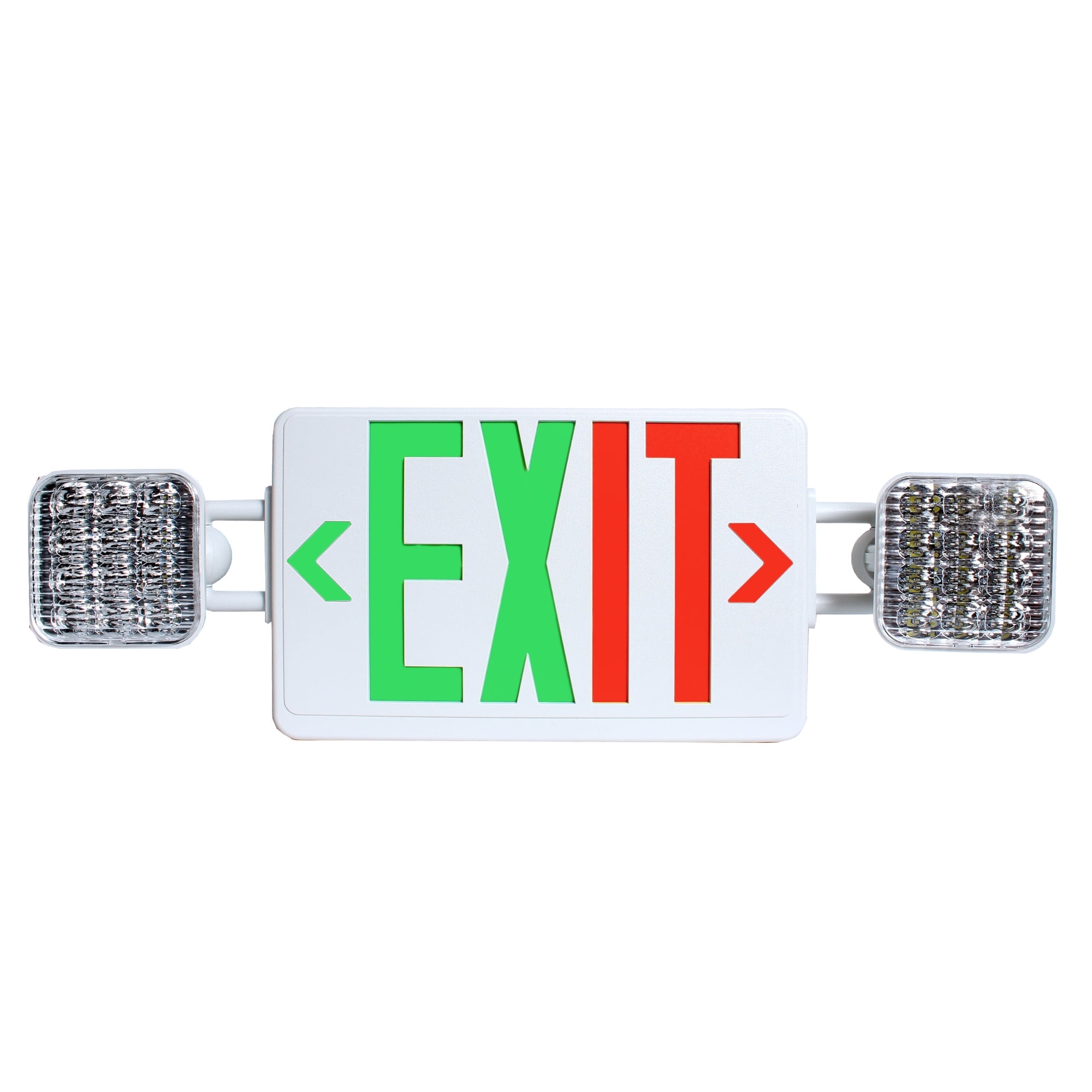 Qllite LED Combo Exit Sign Emergency Lights with 2 Adjustable Heads ...
