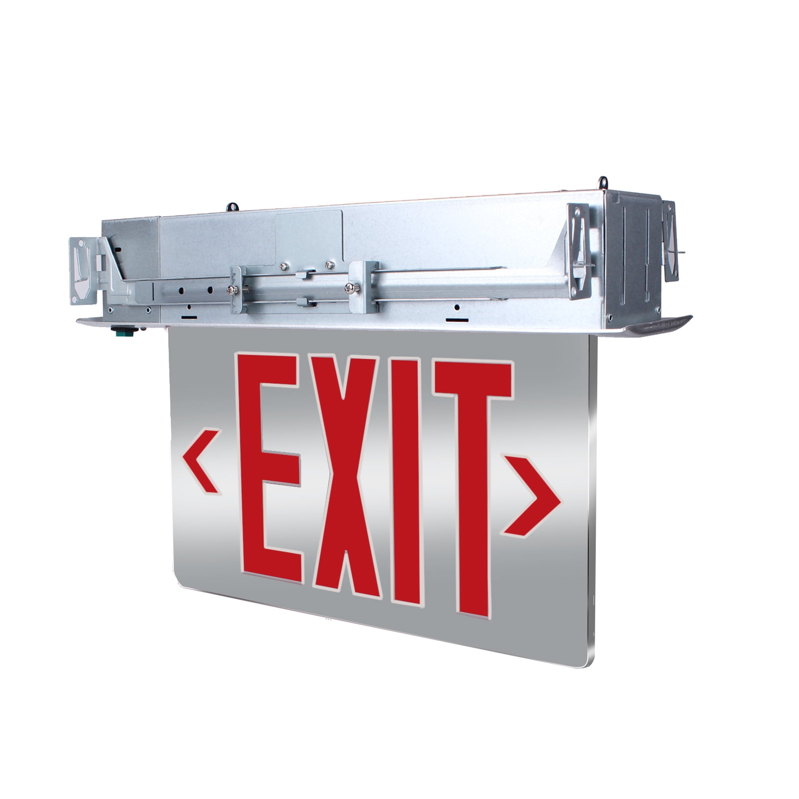 Qllite LED Edge-Lit Exit Sign with Battery Backup – Recessed Mount, UL ...