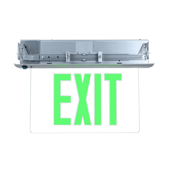 Qllite LED Edge-Lit Exit Sign with Battery Backup – Recessed Mount, UL ...