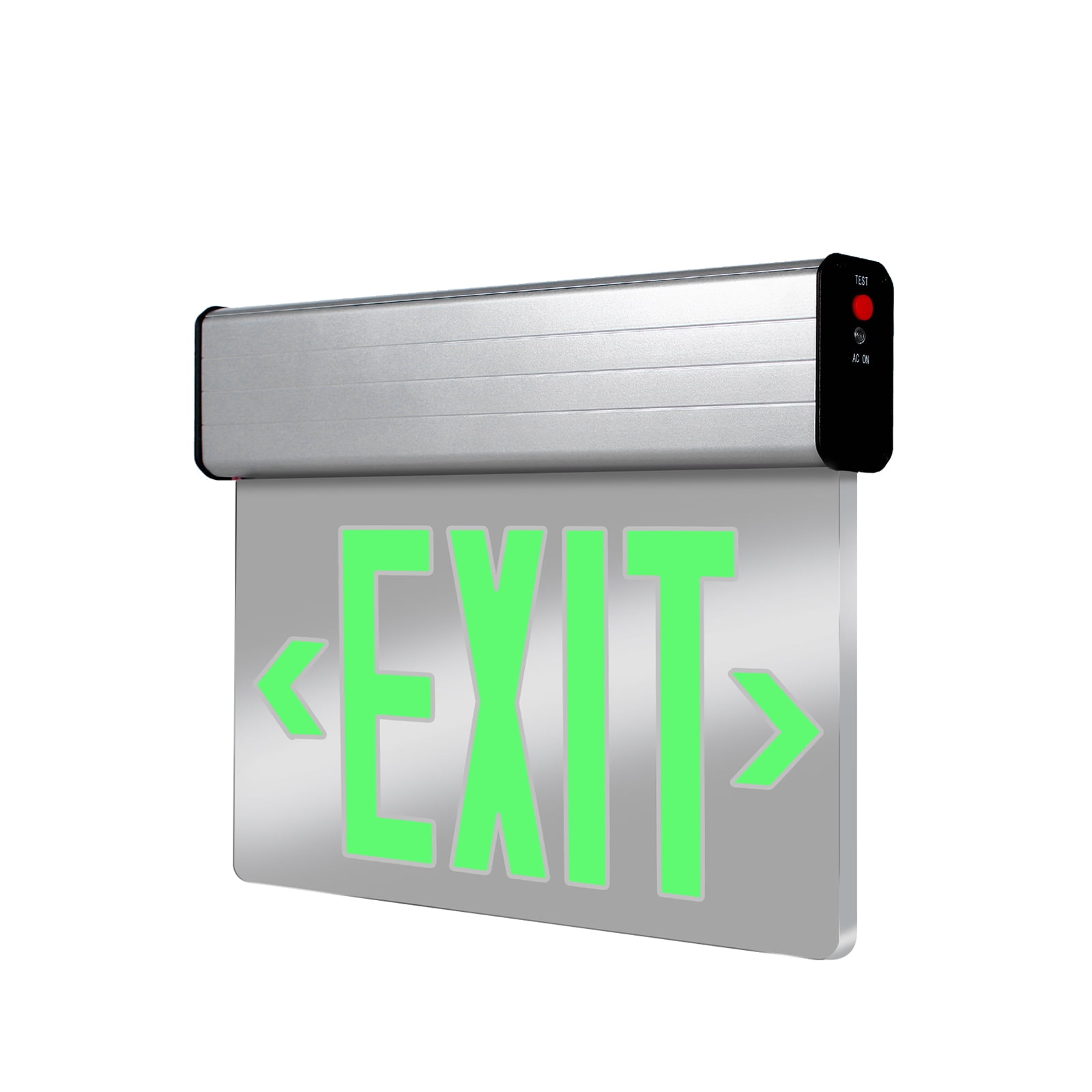 Qllite LED Edge-Lit Exit Sign with Battery Backup UL Listed, Green ...