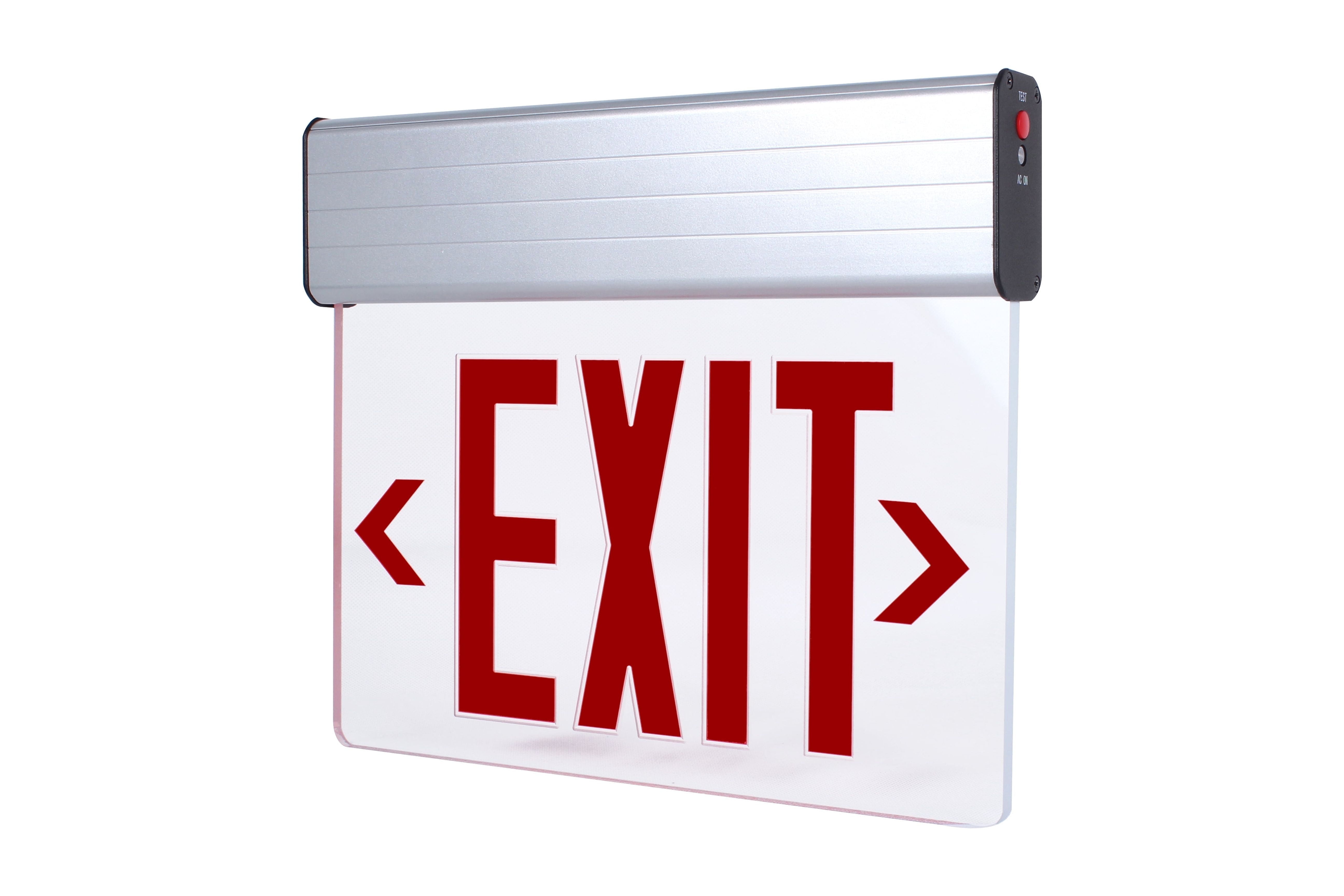 Qllite LED Edge-Lit Exit Sign with Battery Backup UL Listed, Red ...