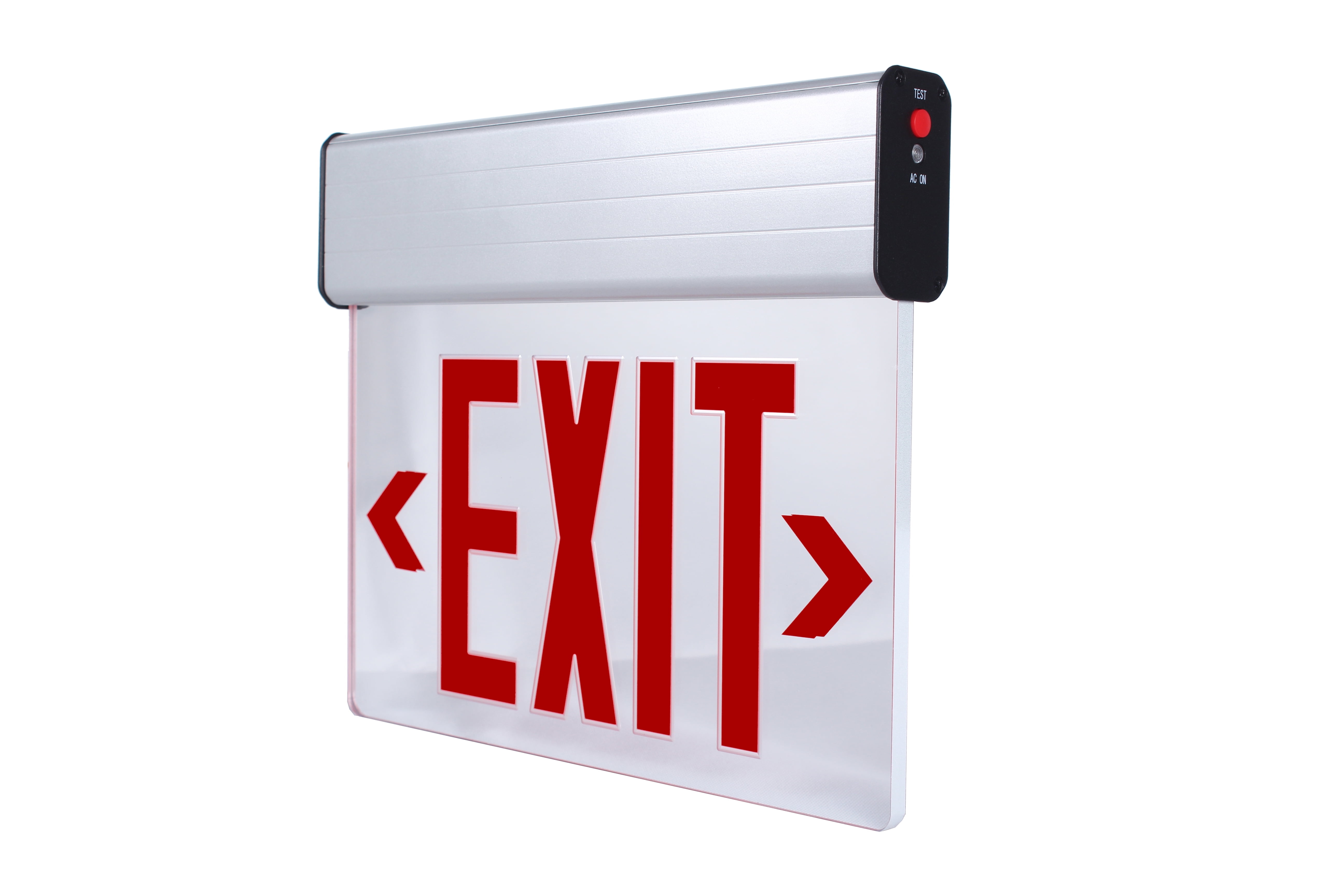 Qllite LED Edge-Lit Exit Sign with Battery Backup UL Listed, Red ...