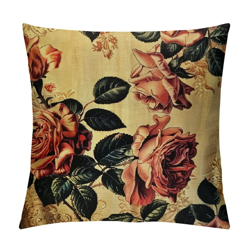 Qlloopoed Rose Throw Pillow Cushion Cover Old Fashioned Victorian