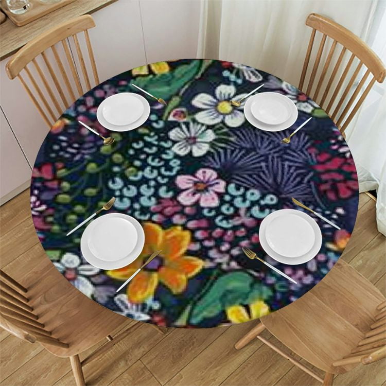 Qlo0ole Colourful Small Round Tablecloth White for Dining Tabletop Deco ...
