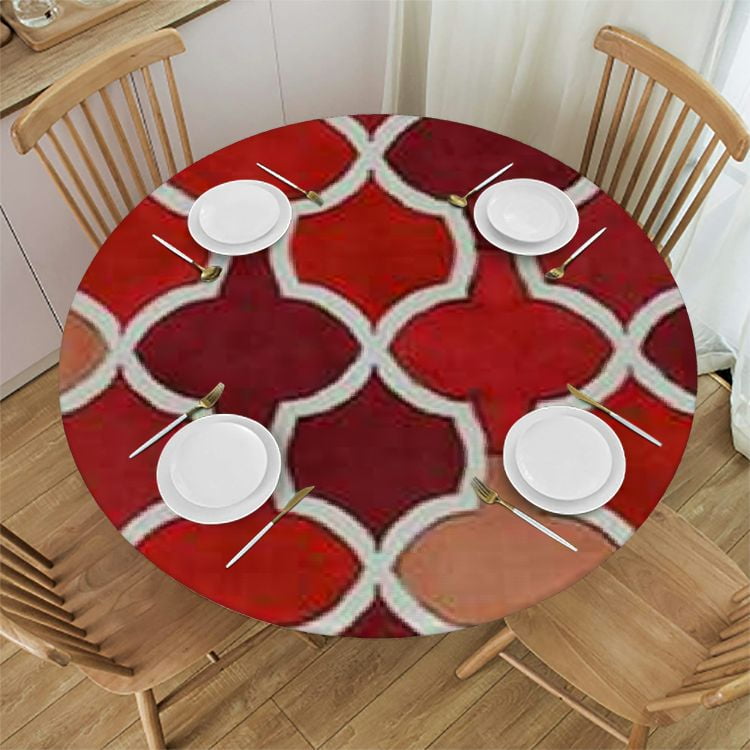 Qlo0ole Red Round Table Cover, s Waterproof Outdoor Indoor Cloth ...