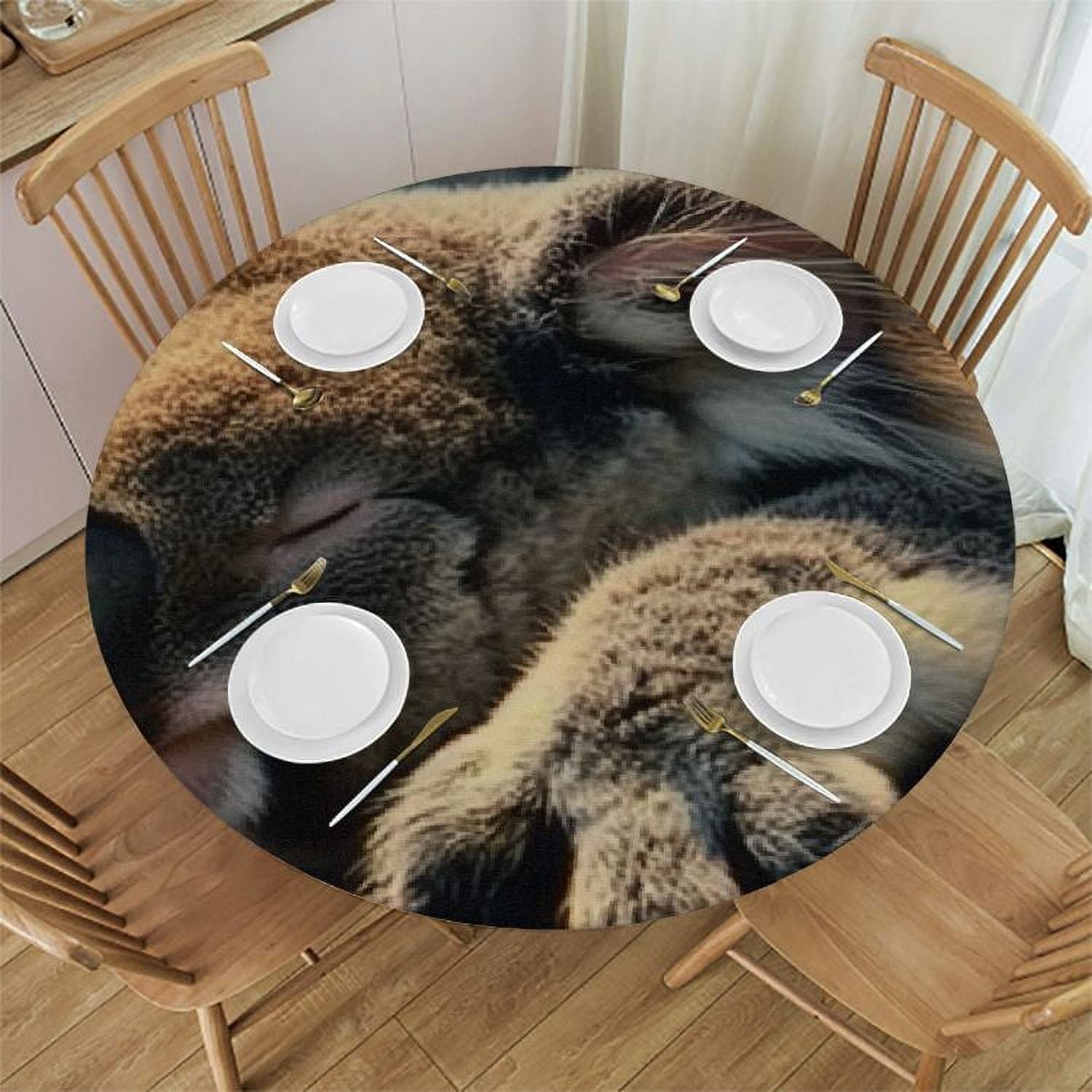 Qlo0ole Tree Branch Round Tablecloth Round Fitted Table Cover with ...