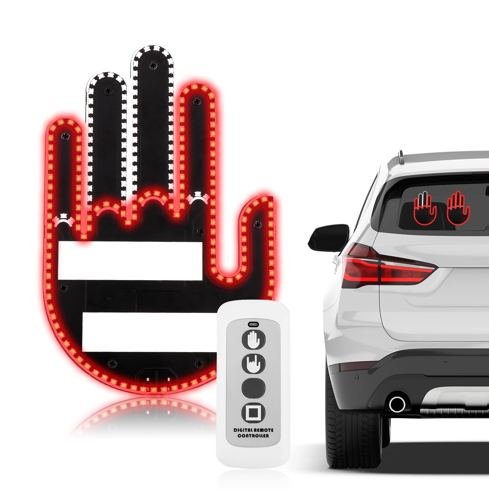 Qloztyse Hand Gesture Car Finger Light - LED Hand Gesture Light for Car ...