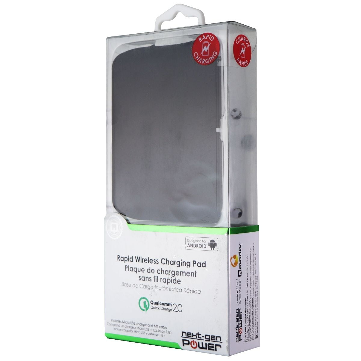 Qmadix Rapid Wireless Qi Charging Pad with Qualcomm Quick Charge 2.0 ...