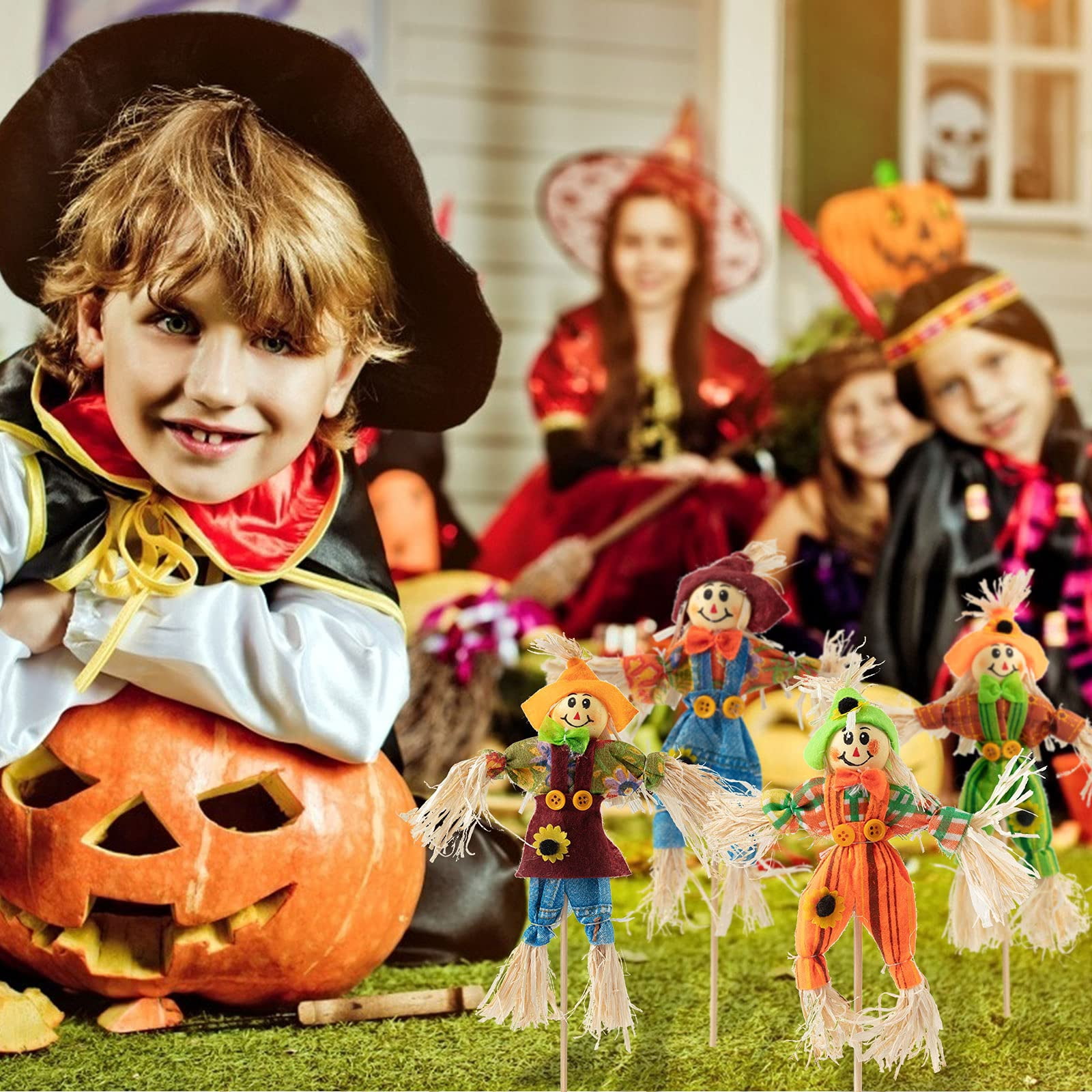 Qmly 8 PCS Halloween Scarecrow Decoration Outdoor Fall Harvest ...