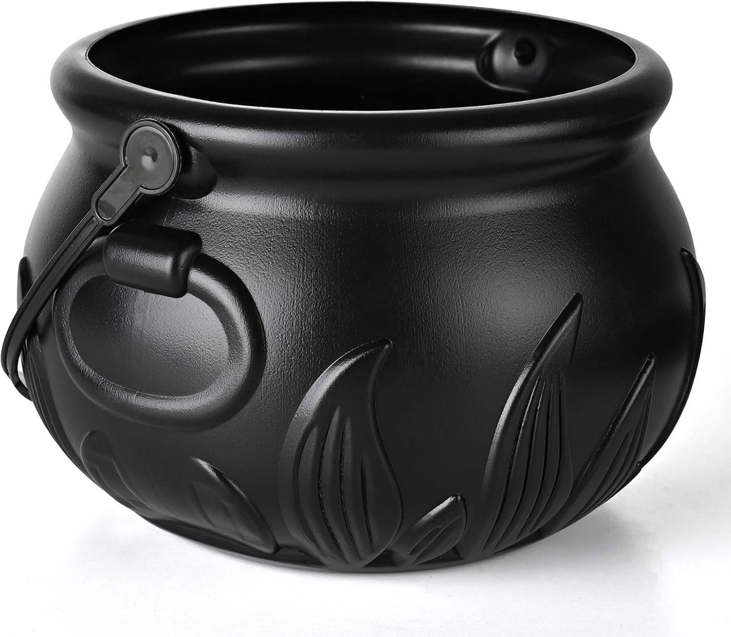 Qmly Cauldron Halloween Candy Bowl Black Plastic Witches Bowl Cauldron ...
