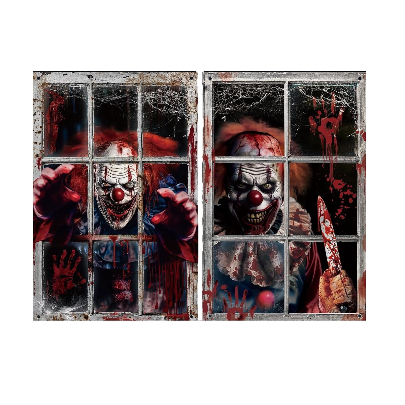 Qmly Halloween Decorations Scary Clown Window Poster Decoration for ...