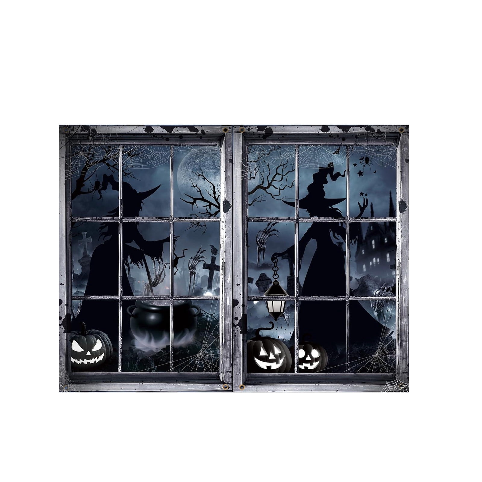 Qmly Halloween Ghost Scary Clown Window Poster Halloween Decoration ...