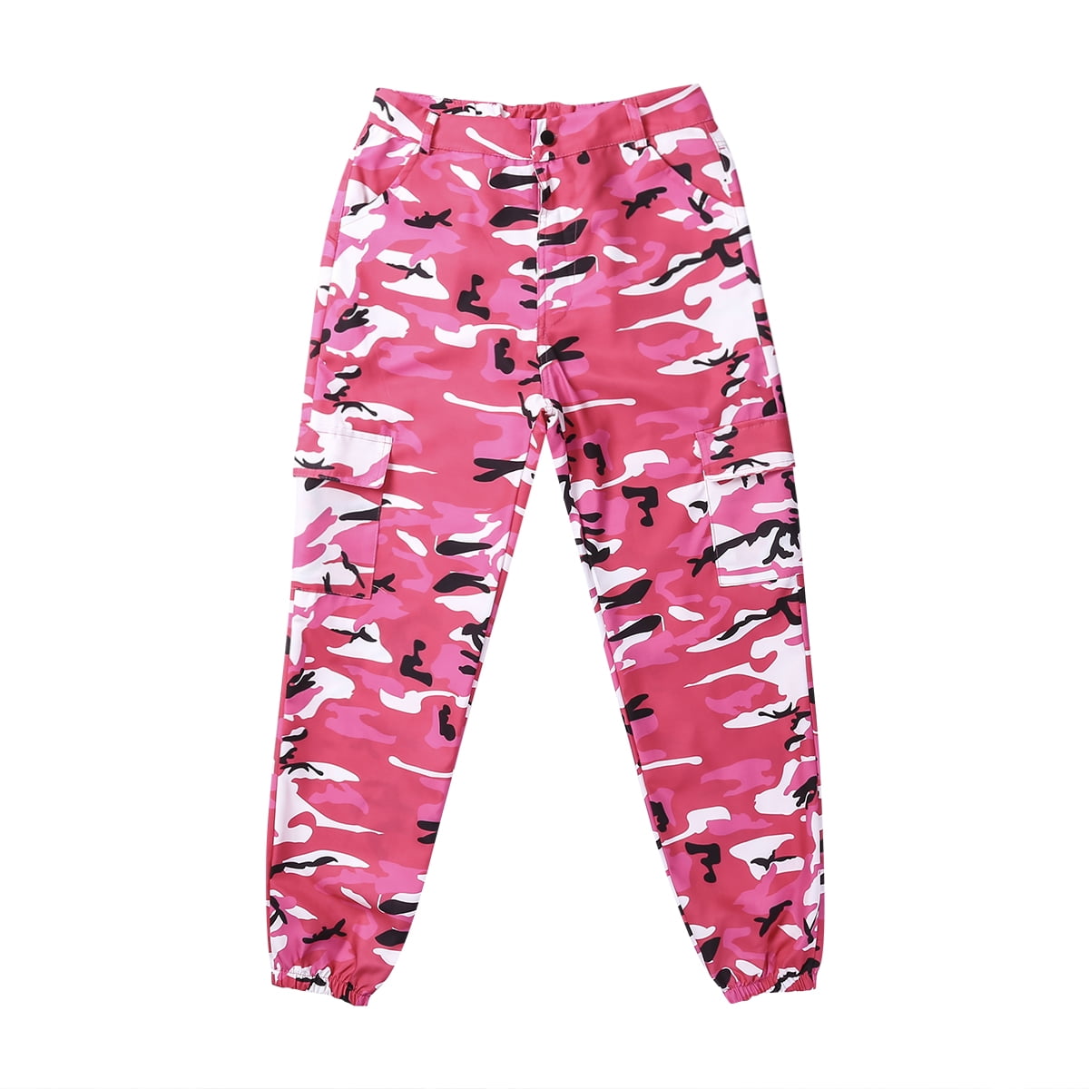 Qmyliery Women Loose Pants, Women Camo Cargo High Waist Hip Hop ...