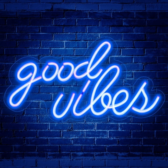 "Qnbes Amazing Good Vibes Neon Sign, USB Powered LED Light for Wall ...