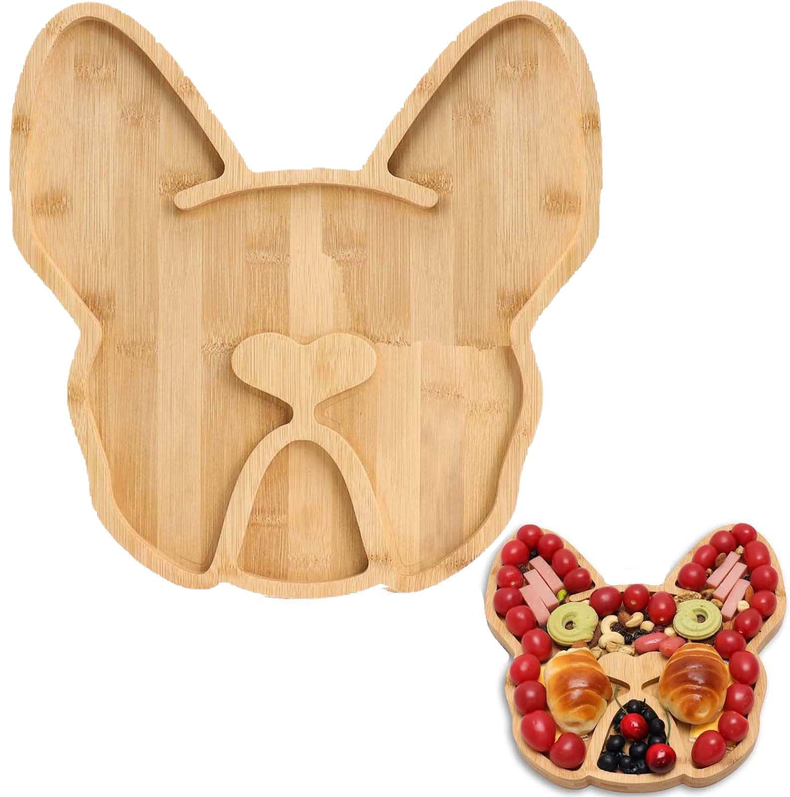 Qnjujn Dog Cheese Board, Solid Wood Dog-Shaped Charcuterie Board Cheese ...
