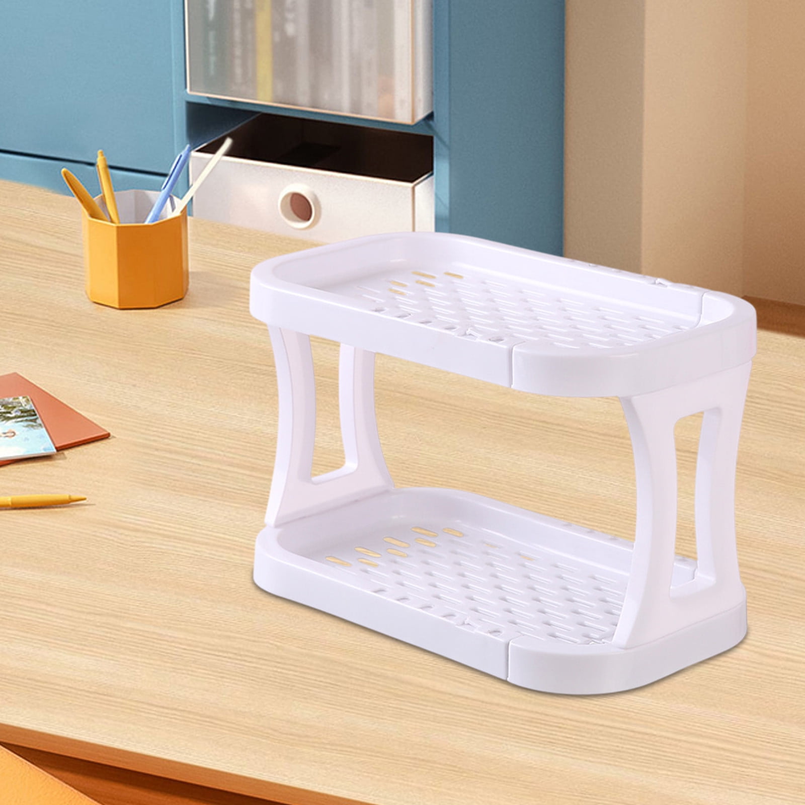 Qnjujn Expandable Countertop Organizer, Adjustable Telescoping 2-Tier ...