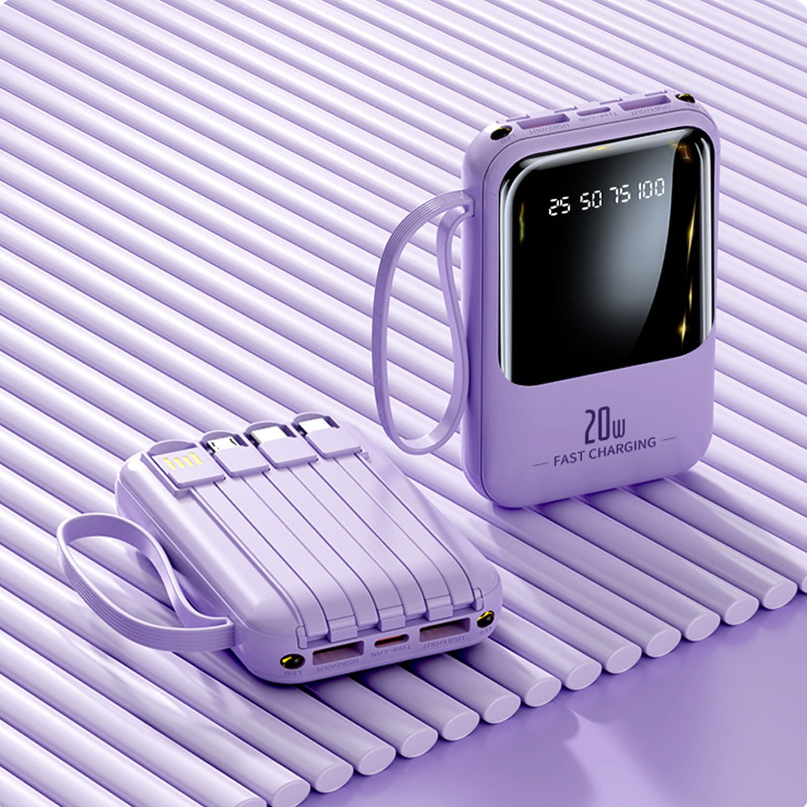 Qnjujn Large Screen Digital Display Portable Power Bank 5000mAh With ...
