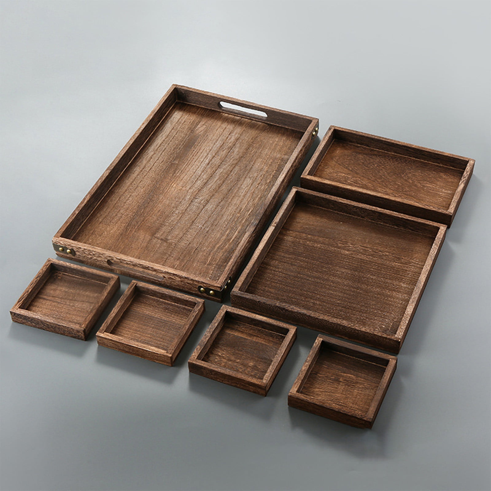 Qnjujn Multi-compartment Tung Wood Tea Tray Set Japanese Rectangular ...