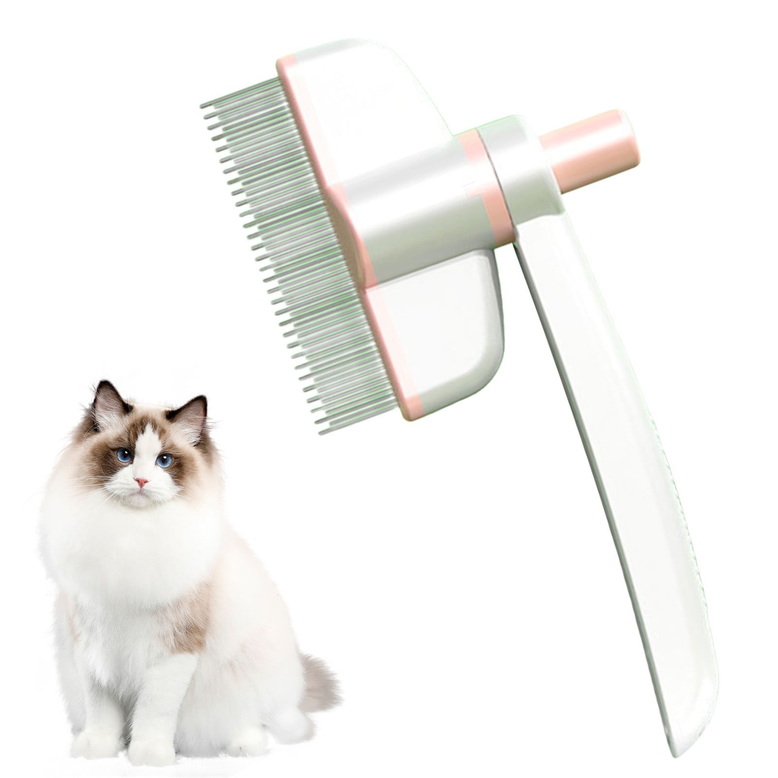 Qnjujn Pet Hair Removal Comb, 360 Degree Rotating Self Cleaning Cat Dog ...