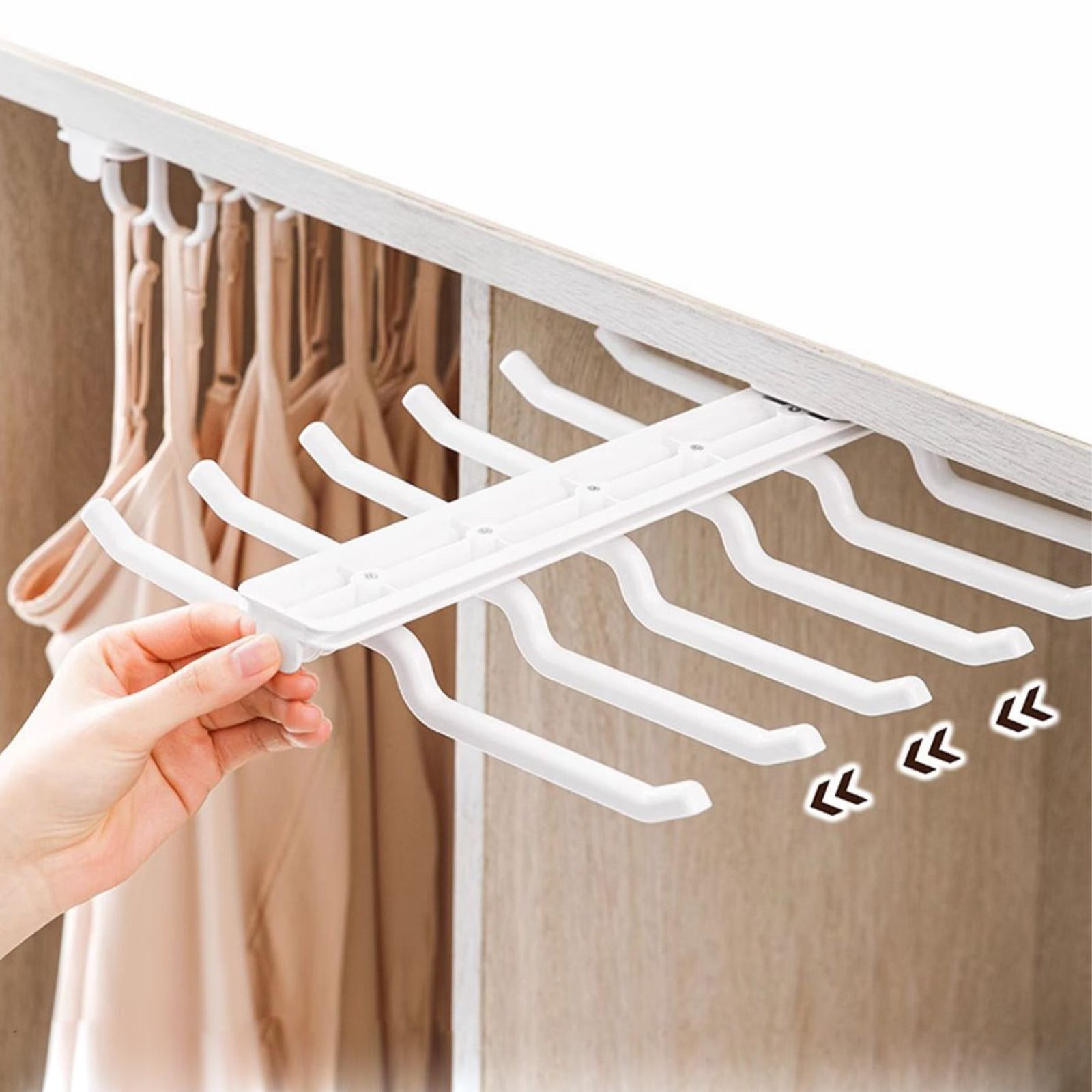Qnjujn Pull Out Trousers Rack 14 Arms Steel Pull Out Pants Rack Pants ...