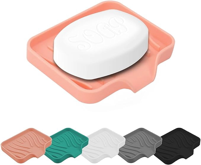 Qnjujn Silicone Bathroom Soap Dishes with Drain Spout-Bathroom and ...
