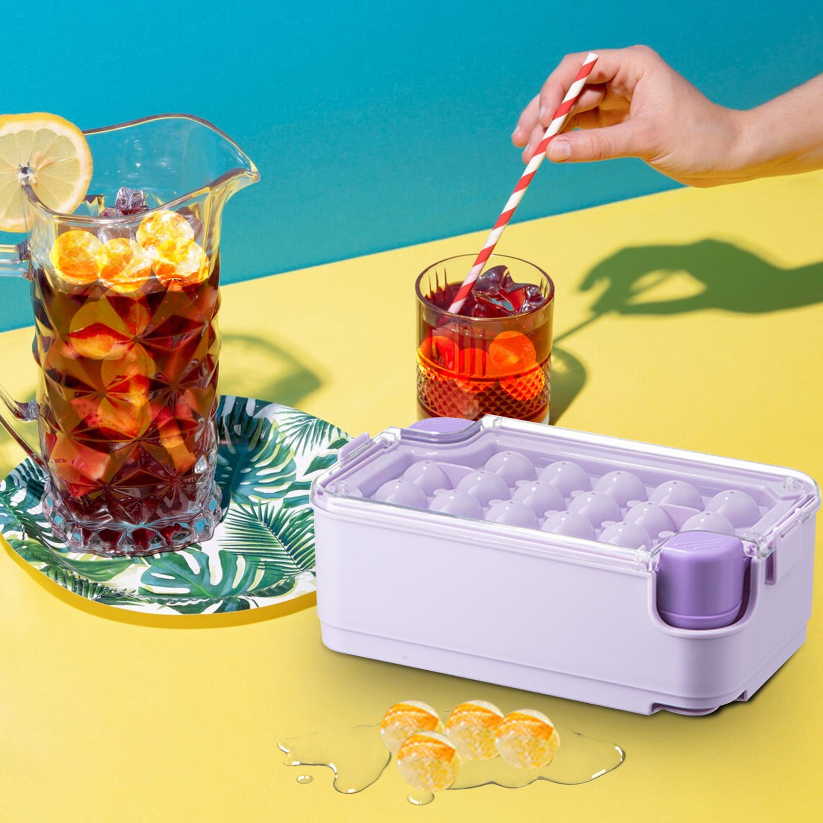 Qnjujn Unique Hexagonal Ice Puck Maker Slow-Melting Design, BPA-Free ...