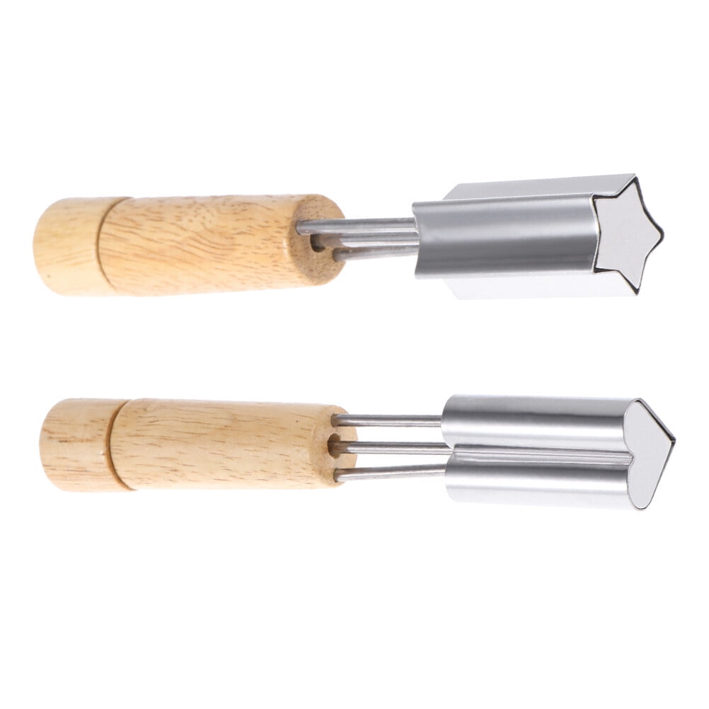 Qnmwood 2Pcs Stainless Steel Vegetable Cutter Shapes with Wood Handle ...