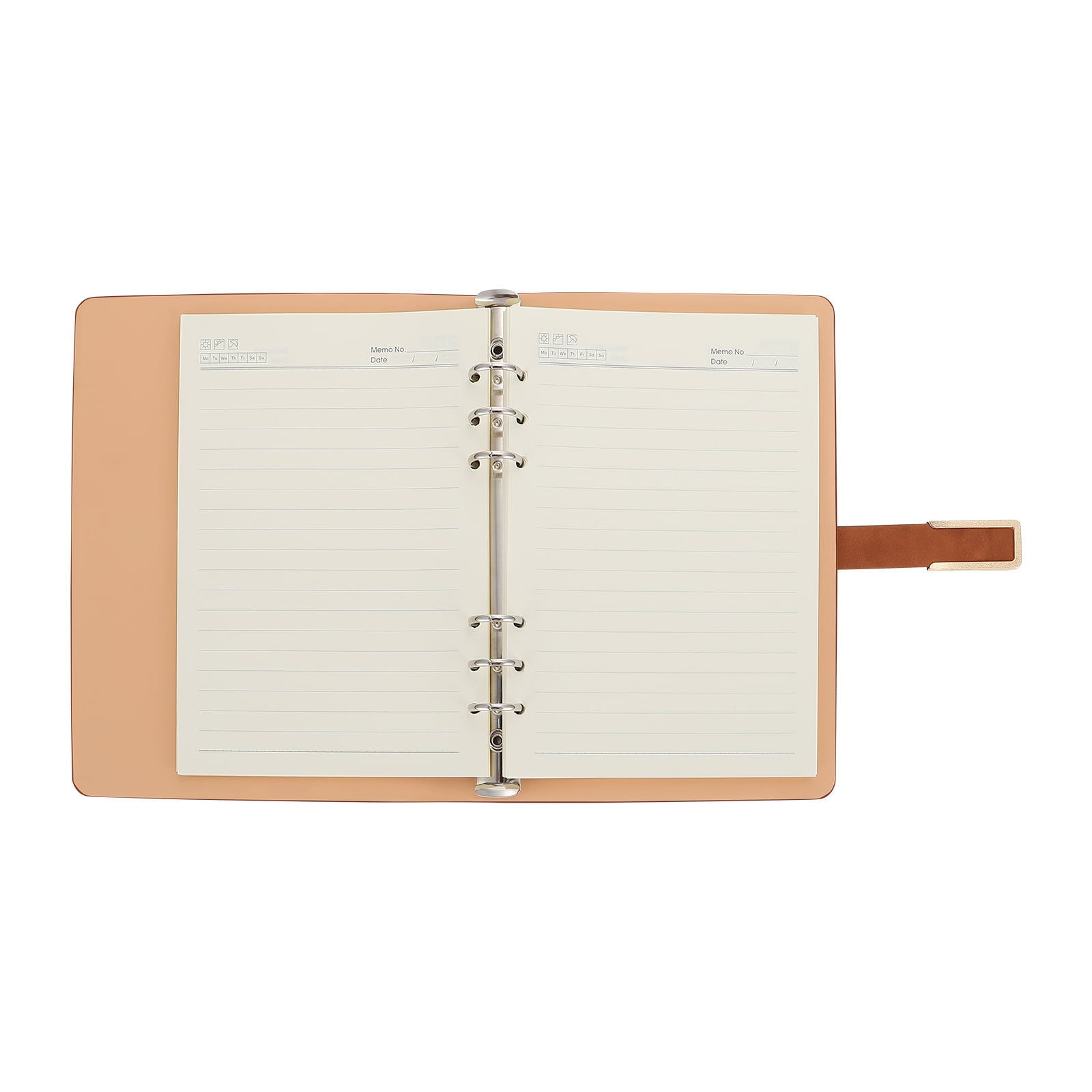 Qnmwood A5 Refillable Business Notebook, 100 Sheets, Light Brown ...