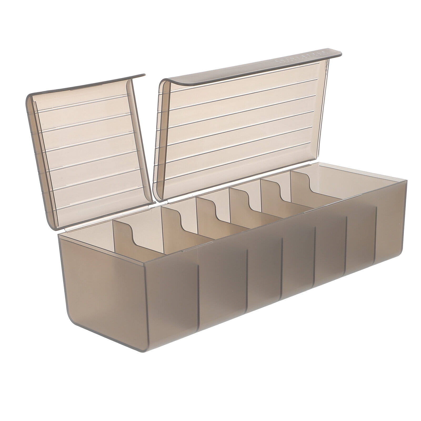 Qnmwood Cable Management Box Dual Covers 7 Slots Cord Storage Case Wire ...