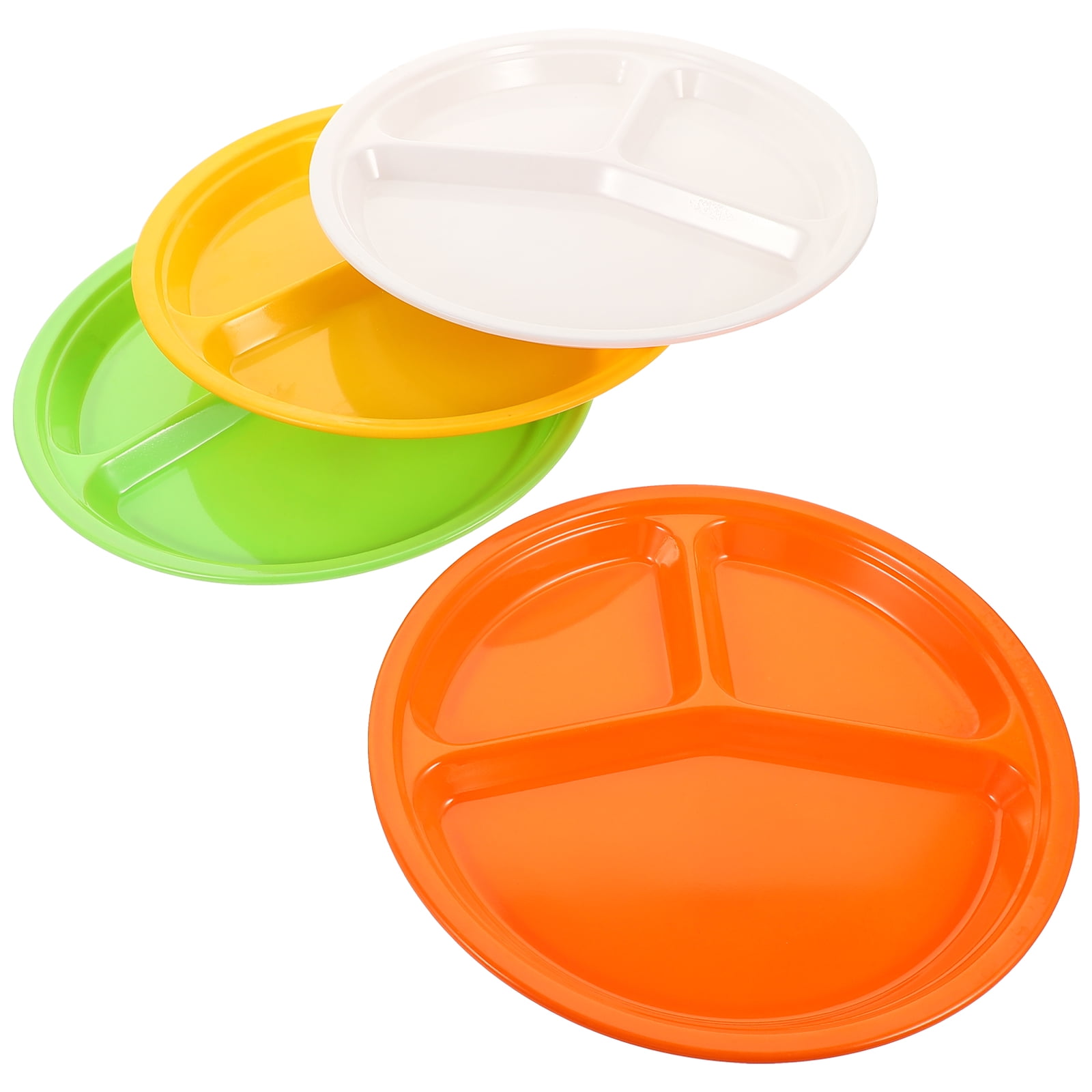 HOMEMAXS 4pcs Melamine 3Divided Plates Dinner Plates Household Food ...