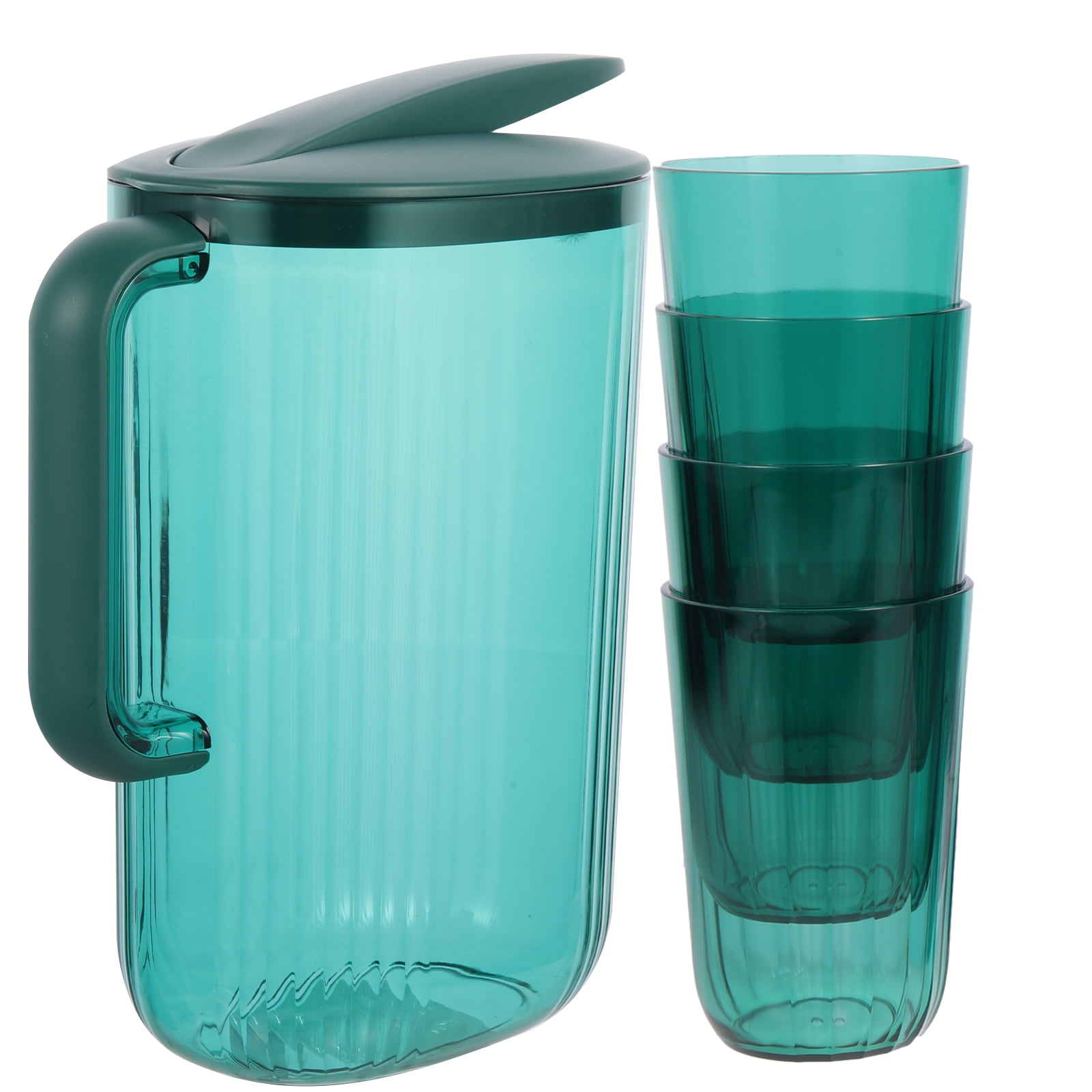Qnmwood Glass & Plastic Pitcher Set for Home, Restaurant, Picnic ...