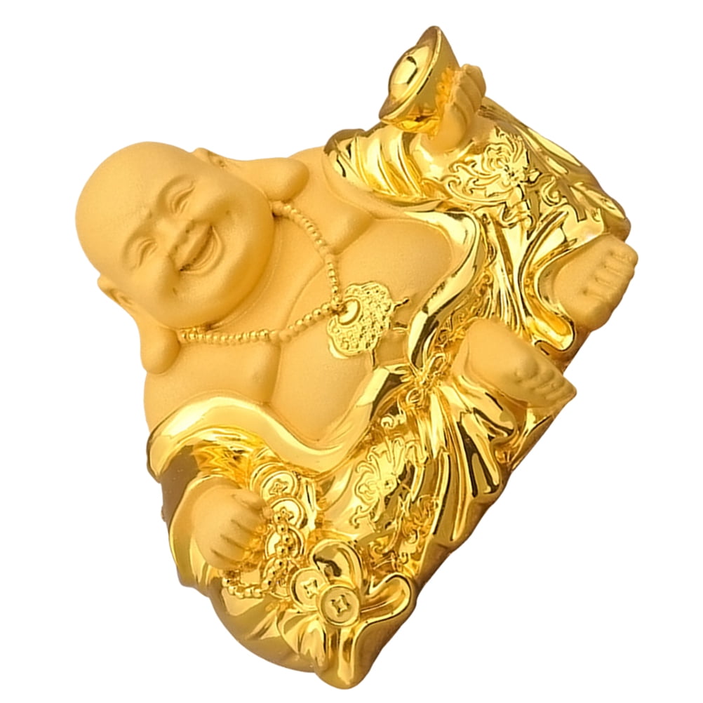Qnmwood Laughing Buddha Resin Figurine Zen Meditation Gift Feng Shui ...