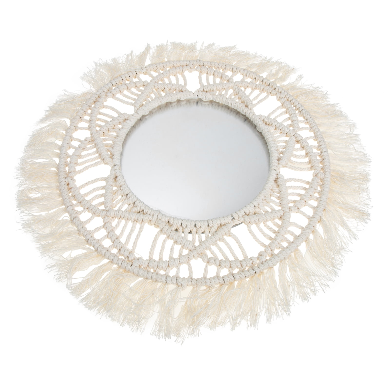 Qnmwood Woven Tapestry Mirror Pendant Bohemia Weaving Mirror Indoor ...