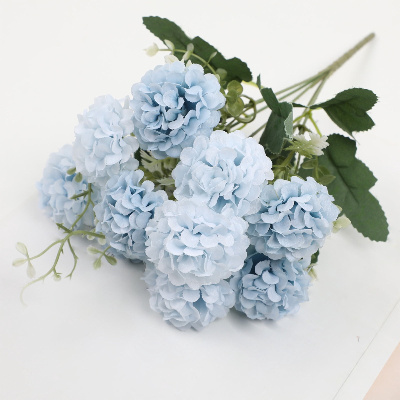 Qocolcyl Artificial Hydrangea Bouquet 9 Heads,Handheld Fake Flower ...
