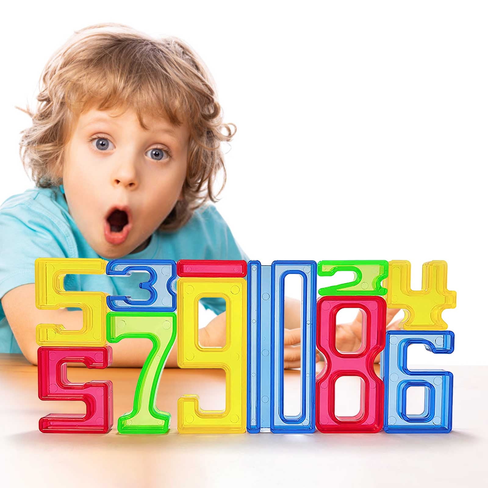 Qocolcyl Math Manipulative Transparent Numbers Set | Counting Toy Light Box Accessory ...