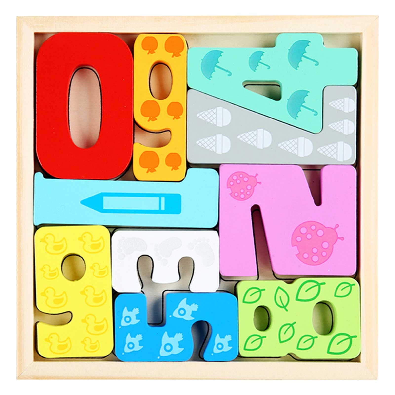 Qocolcyl Wooden Blocks Puzzle Russian Blocks for Kids Age 3 4 5 Years ...