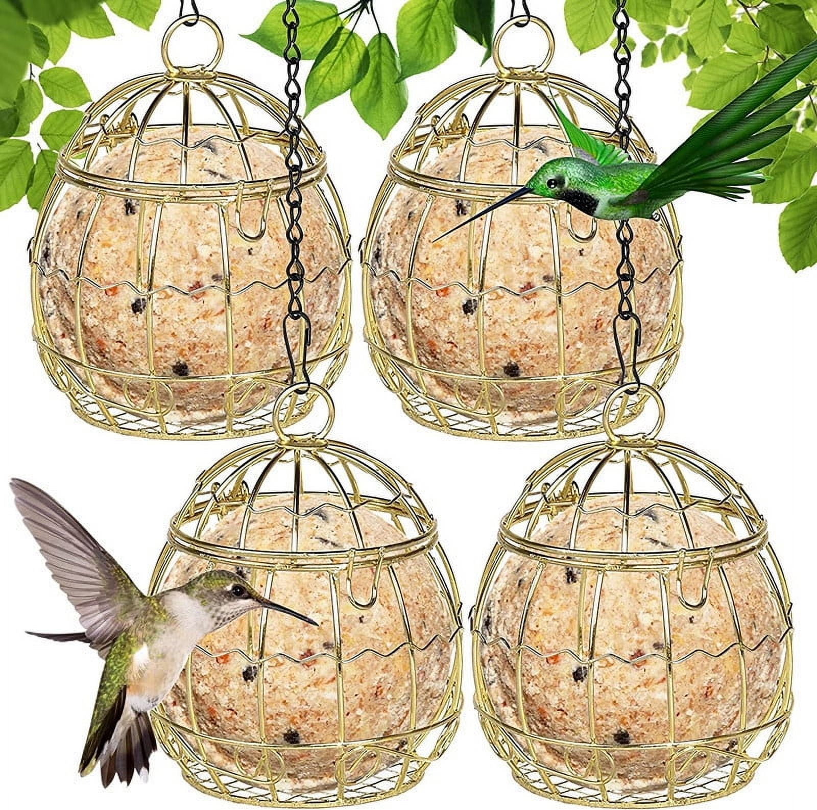 Qocolhg 1 Pcs Bird Feeder, Suet Ball Feeders for Outside Hanging, Metal ...