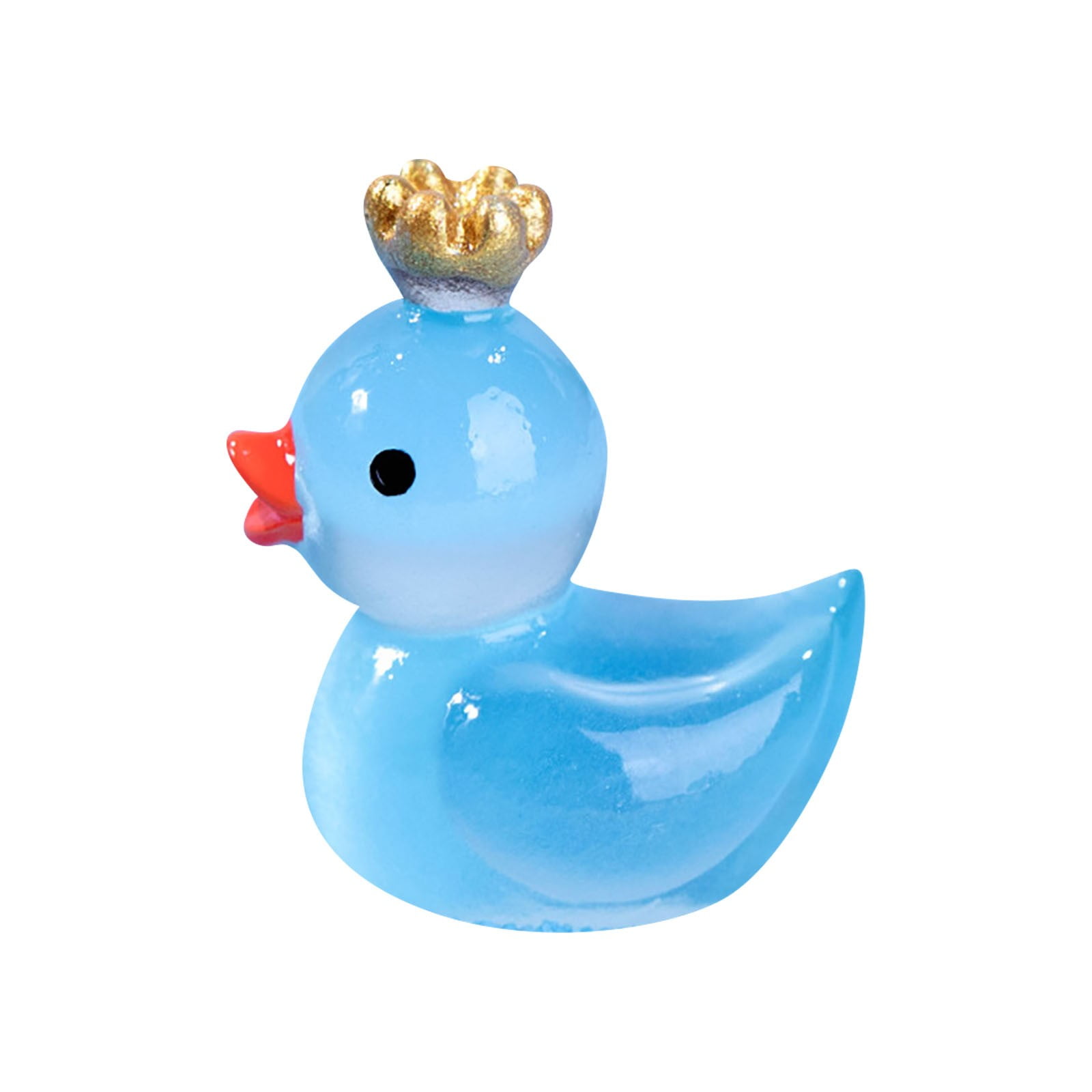 Qocolhg 10 Pieces Luminous Mini Resin Ducks with Crown Miniature ...