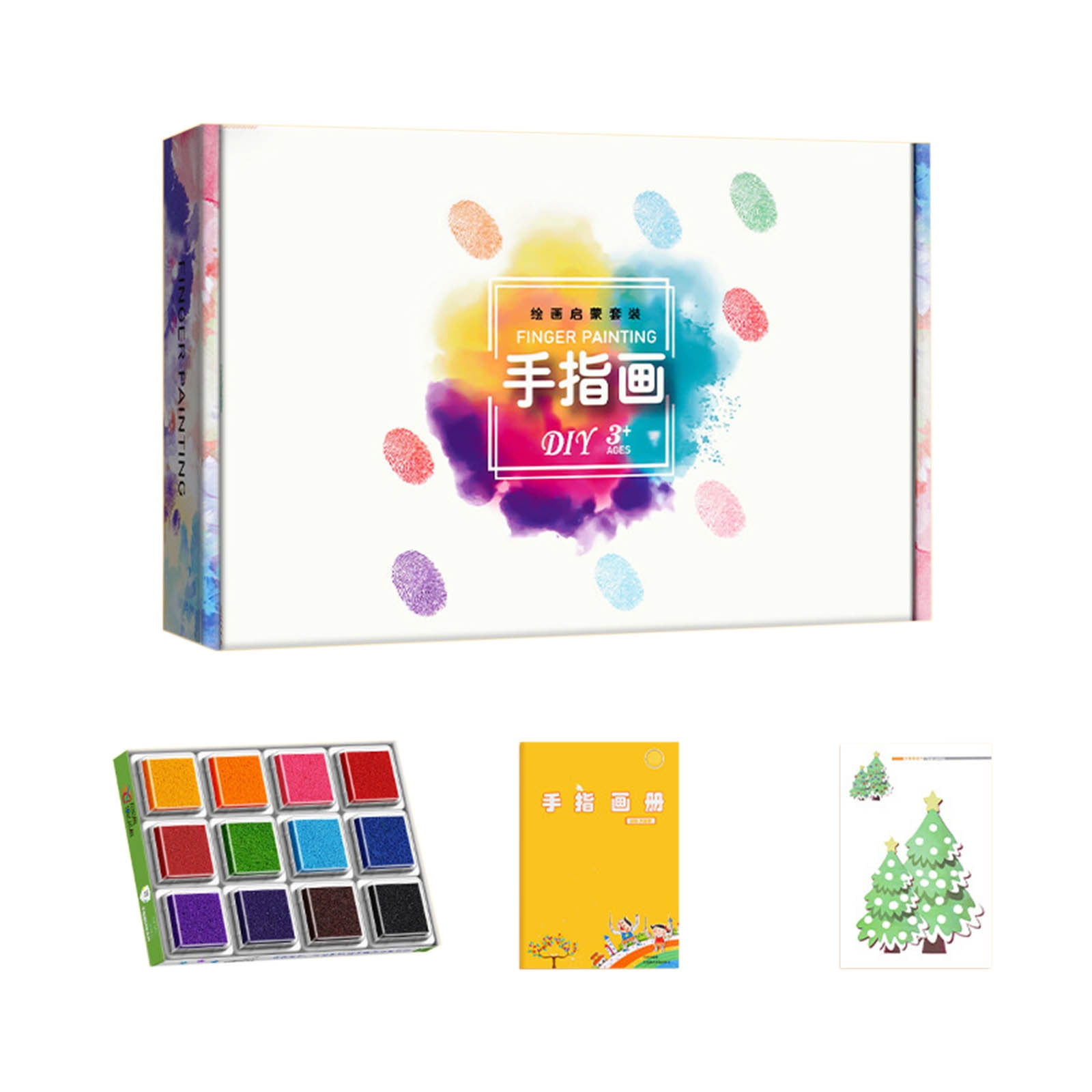 Qocolhg 12 Color Wonder Mess Free Fingerprint Ink Painting Activity Set ...