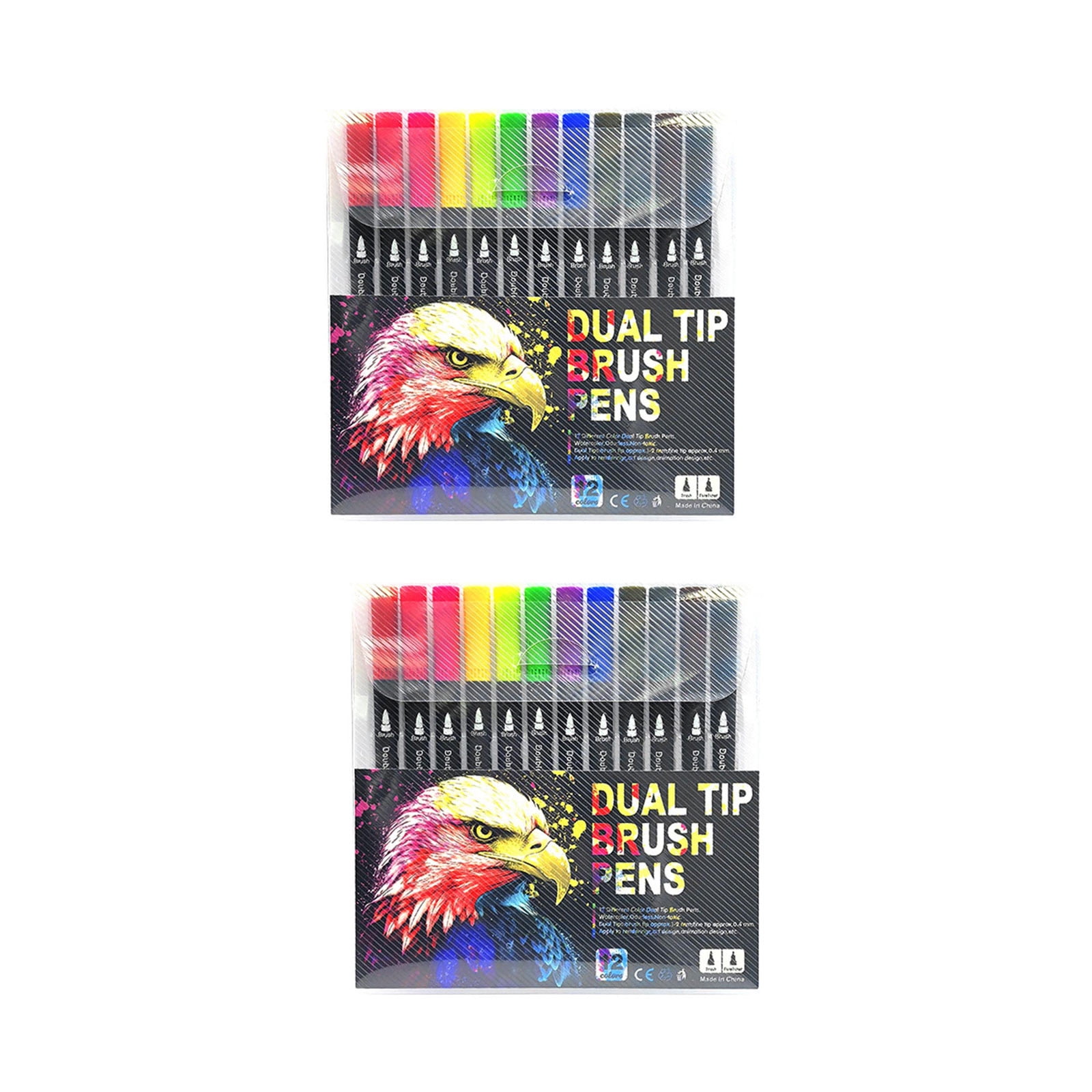 Qocolhg 12 Colors Dual Tip Acrylic Paint Pens Markers (2 Set), Acrylic ...