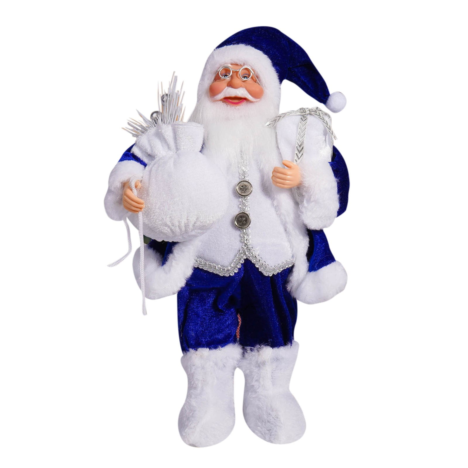 Qocolhg 12 Inch Santa Claus Standing Santa Figure Gift Home Decor ...