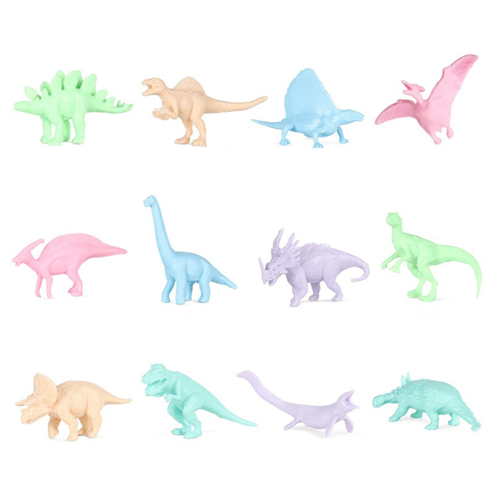 Qocolhg 12Pcs Mini Dinosaur Figurines Miniature PVC Tiny Dinosaurs ...